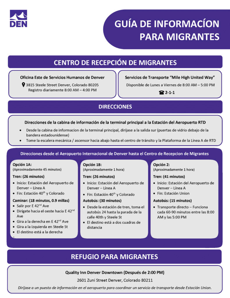 Migrant Information Guide | Denver International Airport